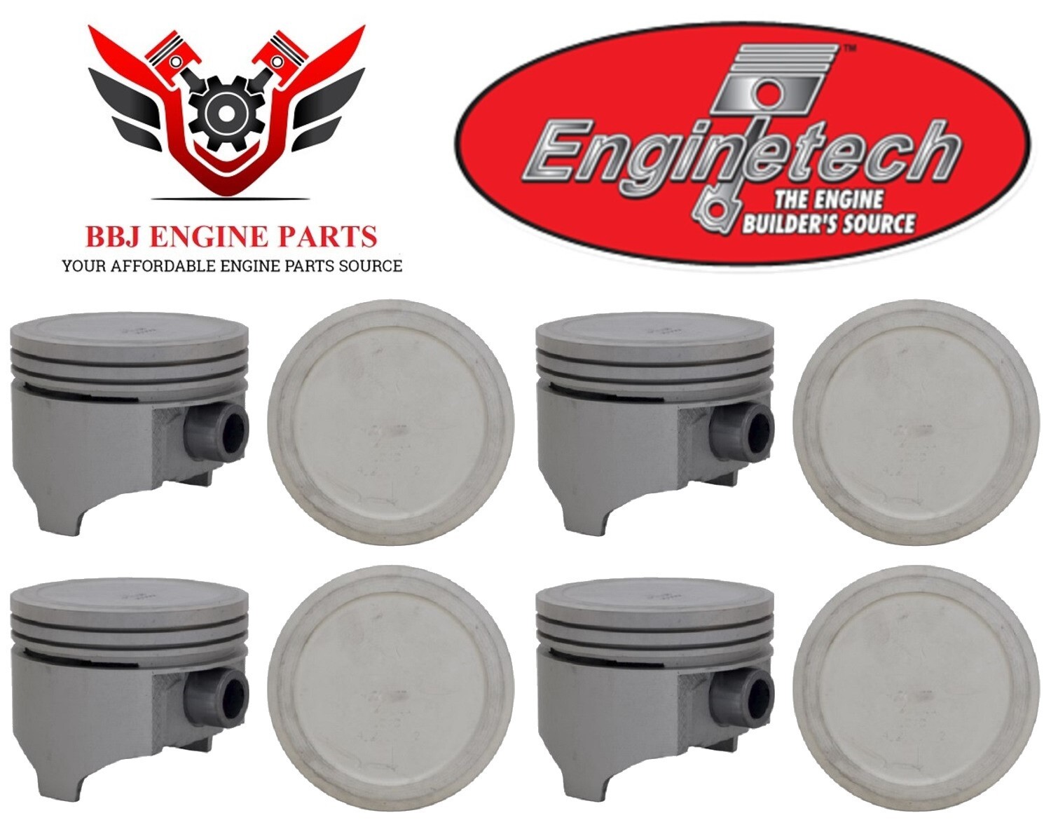 Chrysler Dodge Mopar 360 V8 Enginetech Pistons (8) With Moly Rings 1971 ...