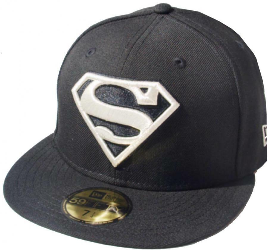 New Era Superman Black Silver 59Fifty Fitted Cap Dc Comics Cap Limited ...