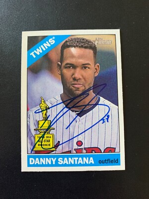 Danny Santana Signed 2015 Topps Heritage #347 Card Minnesota Twins ...