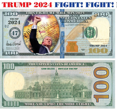 TRUMP FIGHT, FIGHT! FIGHT! 2024 Dollar Bills Funny Money (SHIPS FROM ...