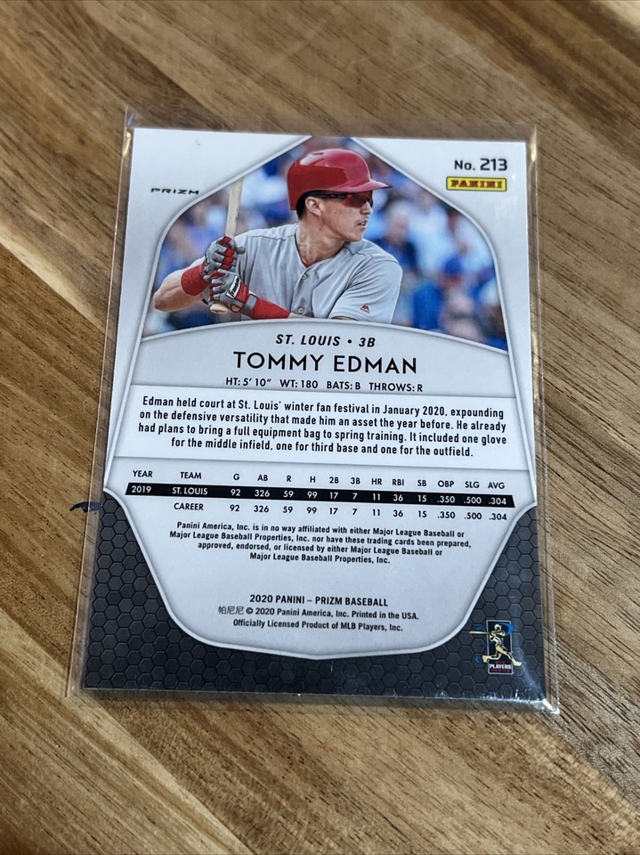 2020 Panini Prizm Tommy Edman White Wave Prizm Card #213 Nice | eBay