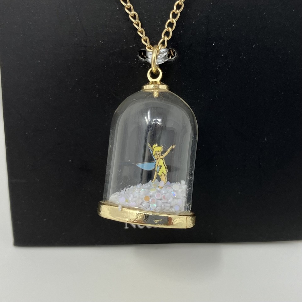 Disney Peter Pan TINKER BELL Pixie Dust Dome Necklace Her Brand New ...