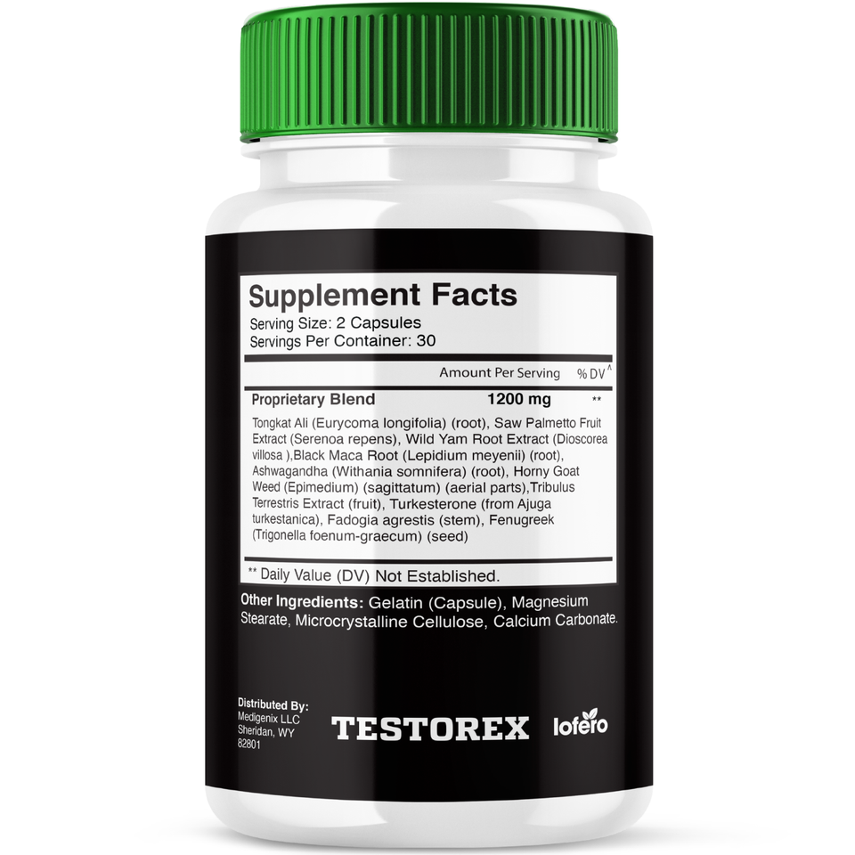 Testorex Male Supplement, Advanced Performance Formula for Men (60 ...