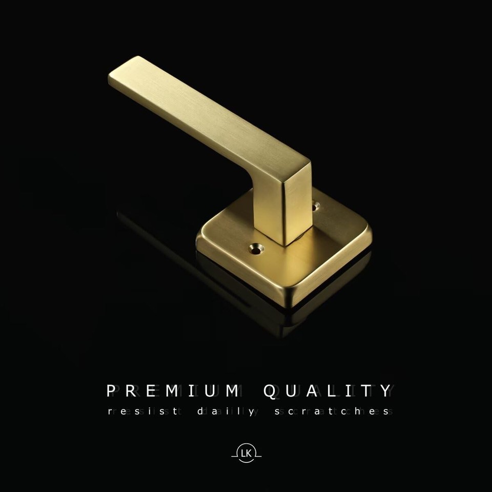 Brass Gold Dummy Door Handles Interior,Modern Closet Door Levers,Heavy ...