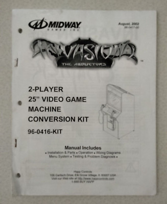 Original Midway Invasion The Abductors Arcade Game Service Manual | eBay