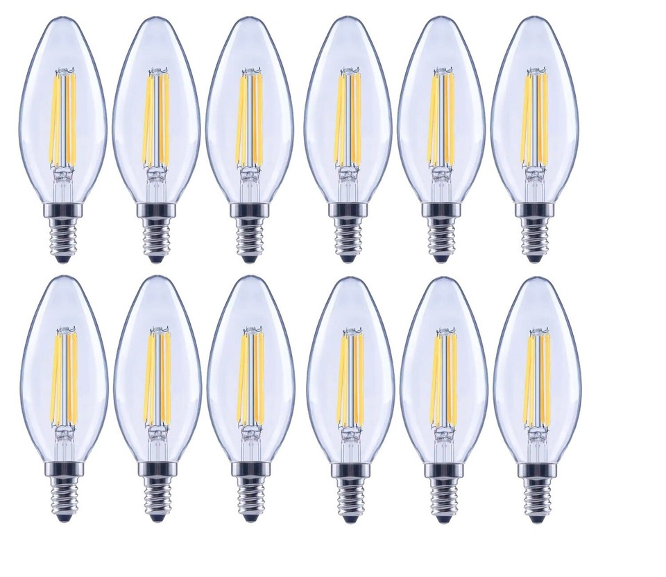 EcoSmart 100-Watt B13 E12 Candelabra LED Edison Light Bulb Bright White ...