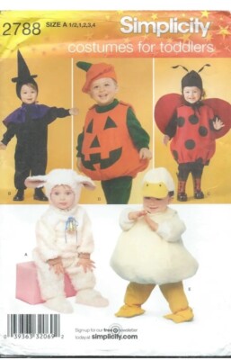 Simplicity Pattern #2788 Lamb Chick Witch Pumpkin Ladybug Costume Size ...