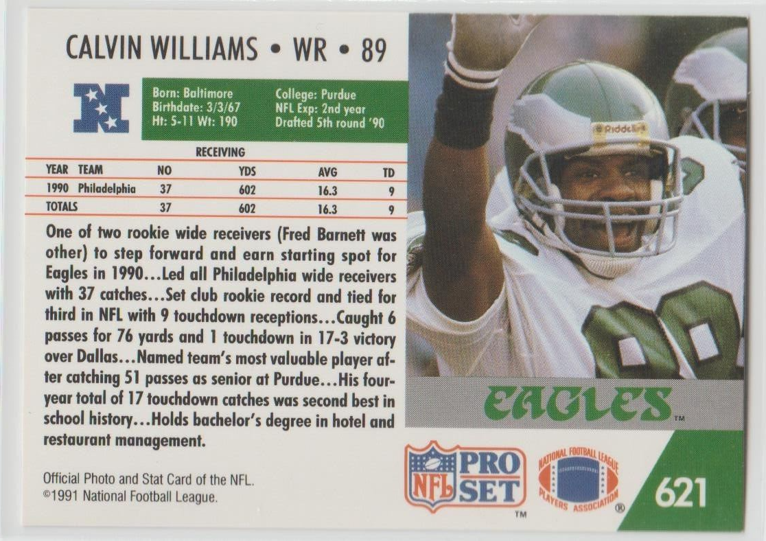 1991+Pro+Set+-+%23621+Calvin+Williams for sale online | eBay