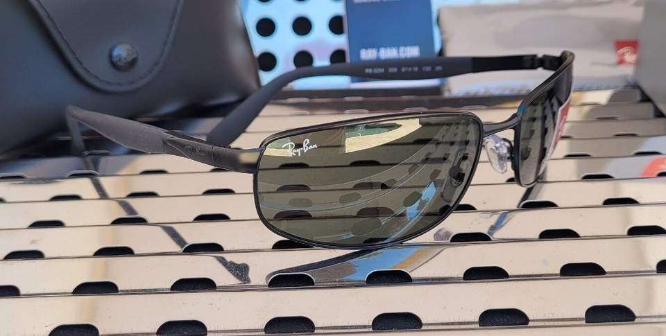 New Ray Ban RB3254 006/61 Pilot Sunglasses Matte Black w/ 61mm Classic ...