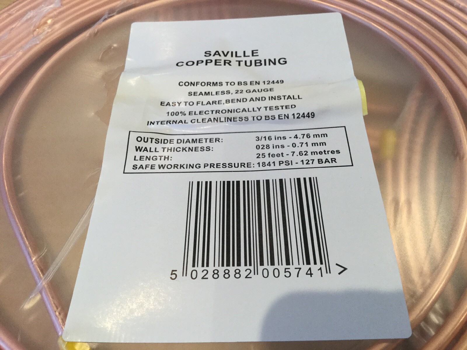 3 ROLLS OF SAVILLE 25FT EASY FLARE COPPER BRAKE PIPE SEAMLESS 3/16" 4 ...