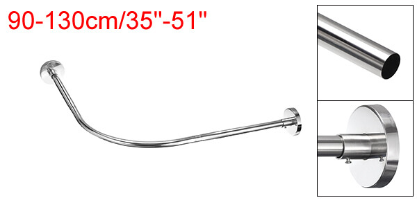 Stainless Steel L Shaped Corner Shower Curtain Rod 90-130cm/35"-51" | eBay