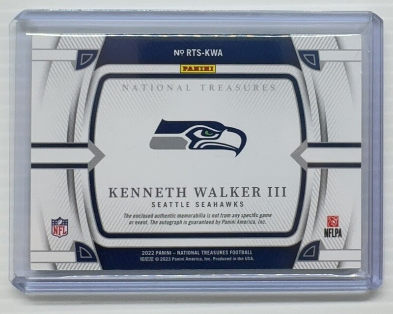 2022 National Treasures Kenneth Walker III RPA Holo Silver Patch Auto ...