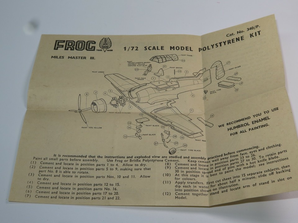VINTAGE Model Kit Instruction Sheets 1960s/70s Revell Matchbox Frog ...