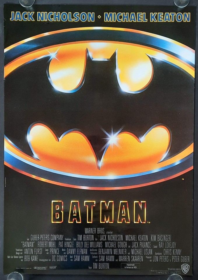 BATMAN Original Movie Poster 1989 Michael Keaton Jack Nicholson German ...