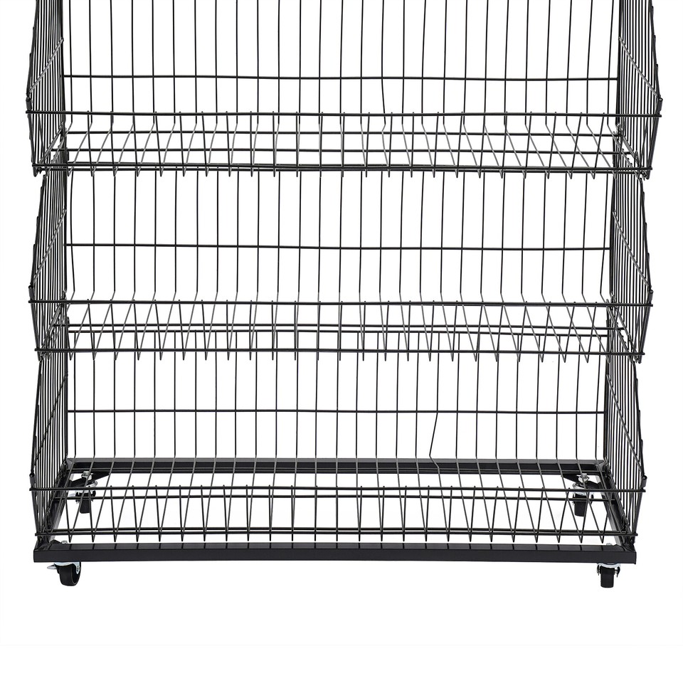 5 Tier Wire Grid Retail Display Shelf Merchandise Display Rack Stand 90 ...