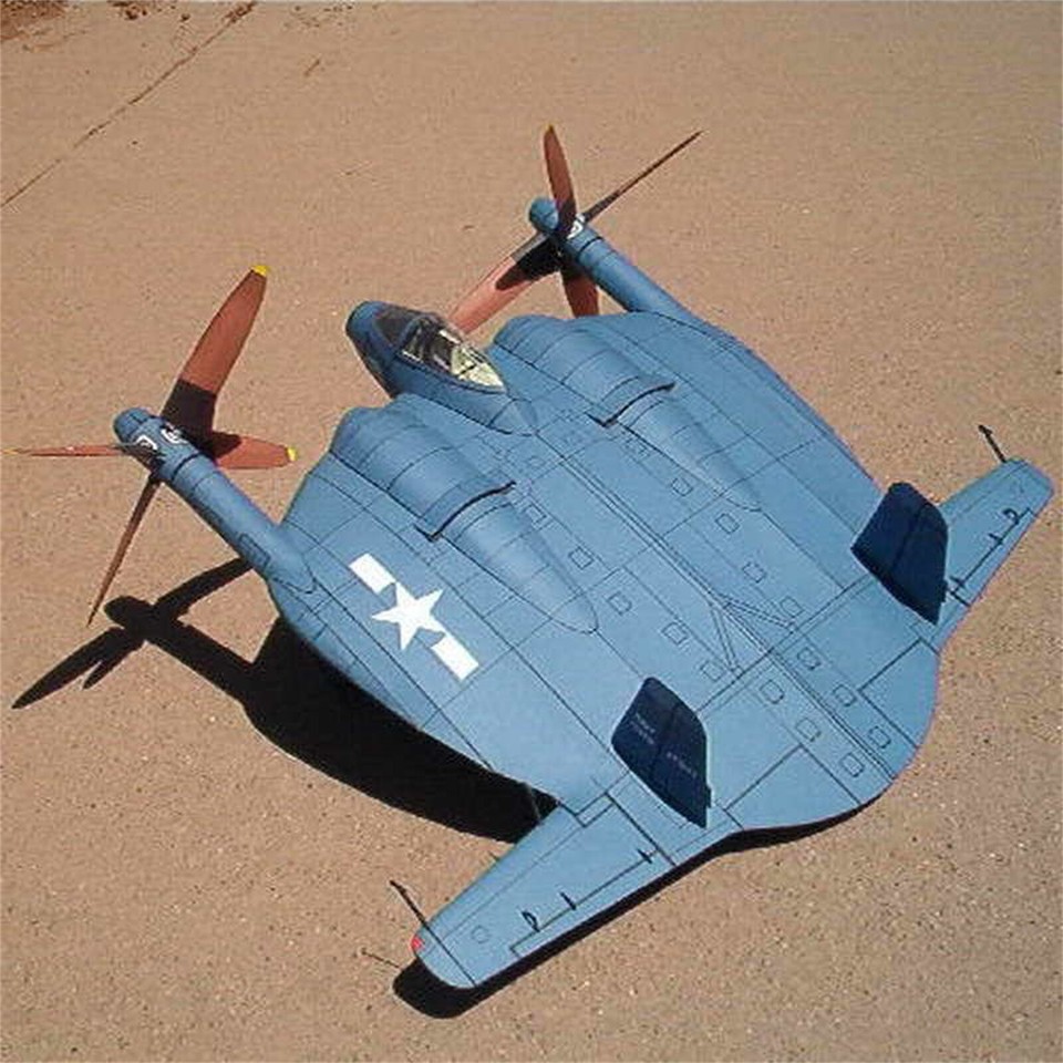 1:32 US XF5U-1 Flying Pancake Fighter Plane 3D Paper Model Puzzle Kit ...