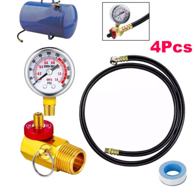 Air Tank Repair Kit Air Tank valve Kit with gauge Portable Air Tank 1/8 ...