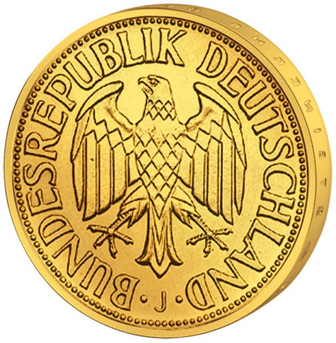 1 GOLD DM / MARK MÜNZE - JAHRGANG ZUR AUSWAHL - 24 KARAT VERGOLDET ...
