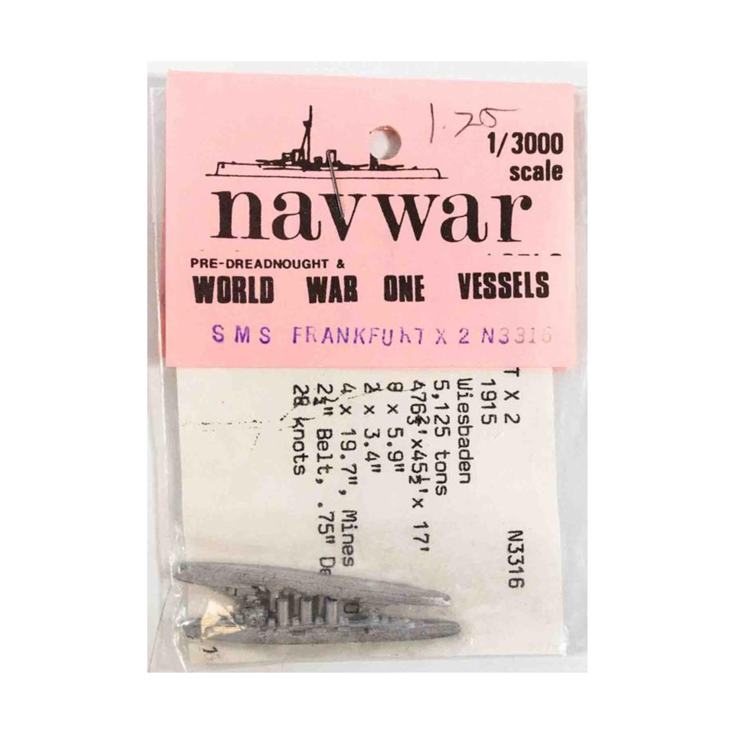 NavWar WWI Naval Mini 1/3000 German SMS Frankfurt Pack New | eBay