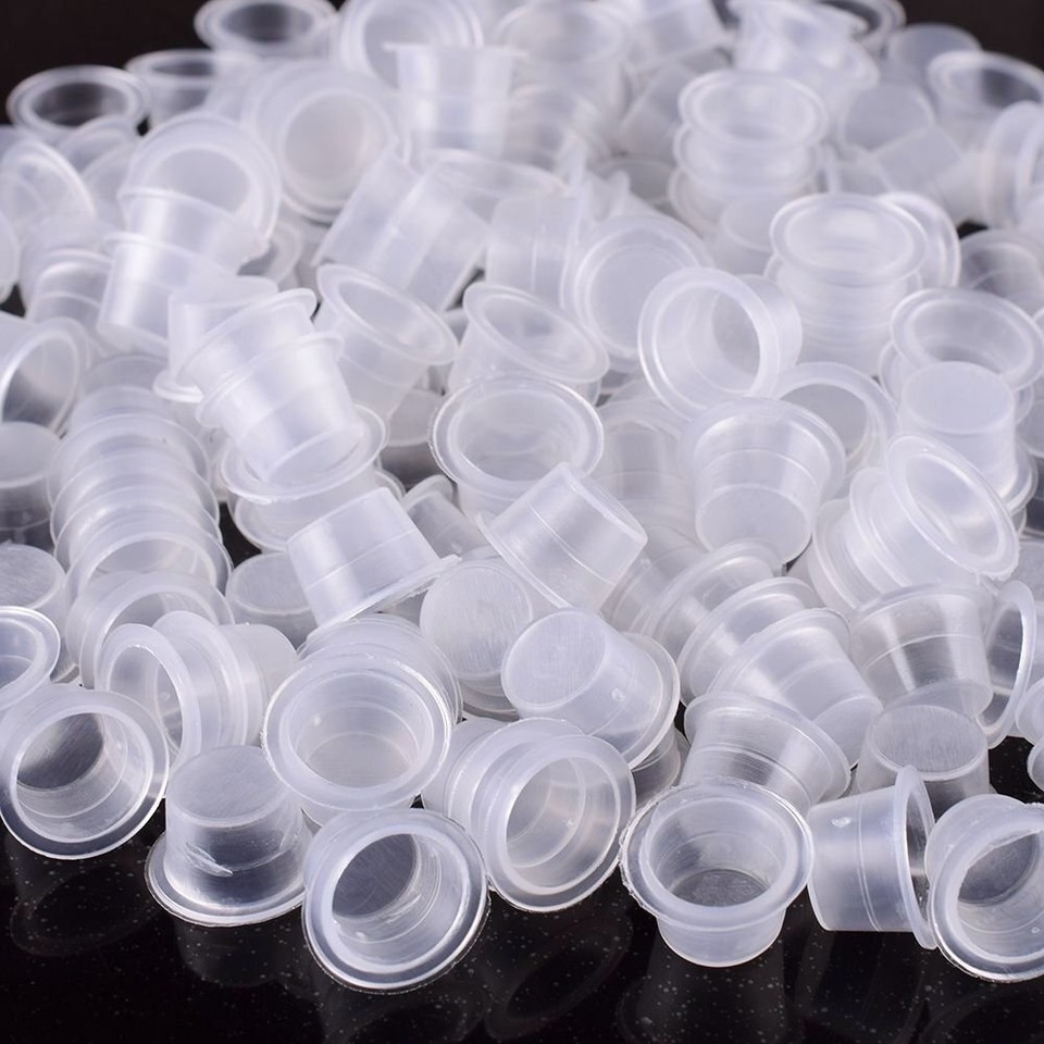 400Pcs Tattoo Ink Caps Plastic Cups Supplies Pigment Holder L Size | eBay