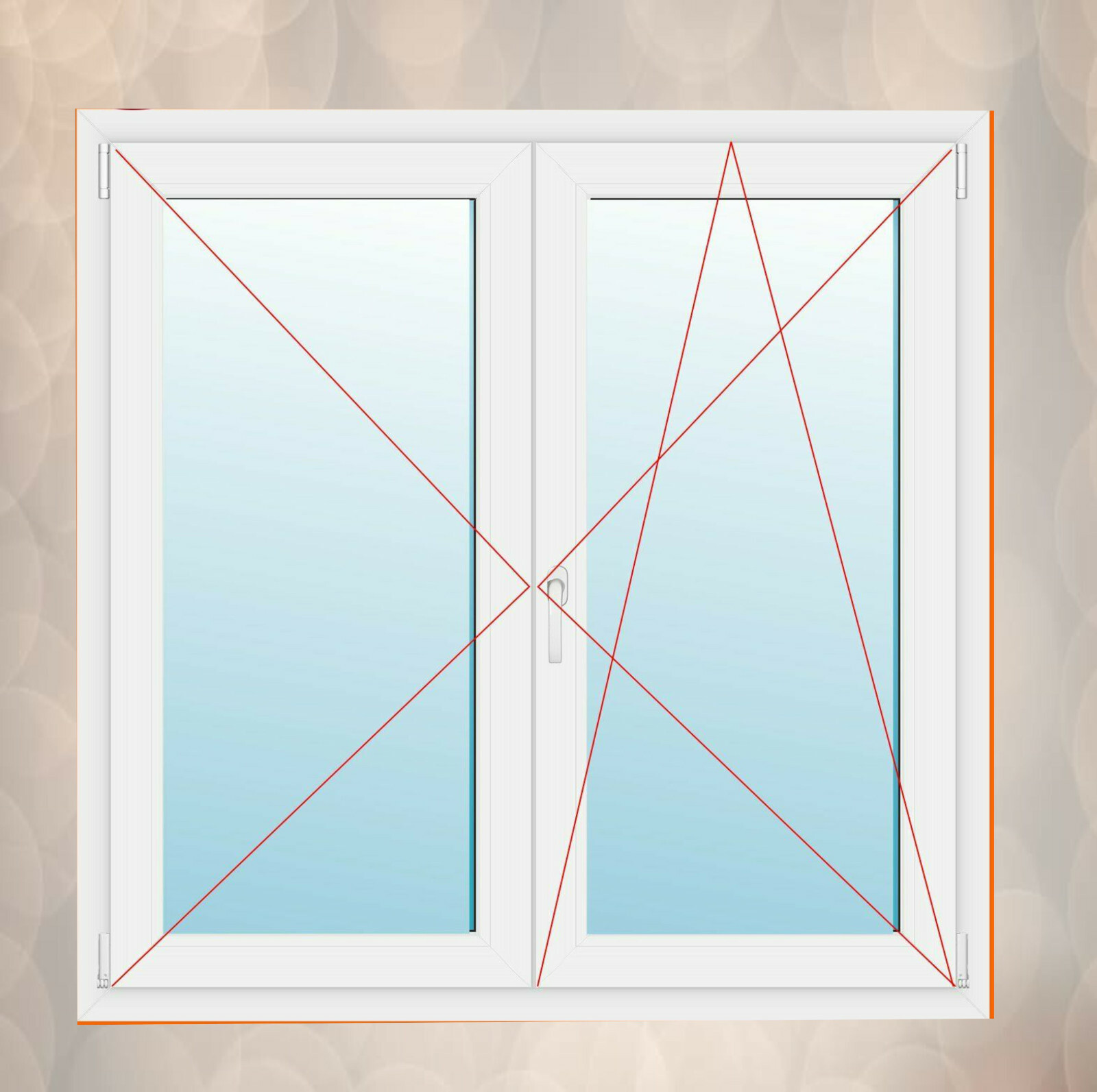 Fenster mit Stulp Nussbaum außen, innen weiß 2 flügeliges ...