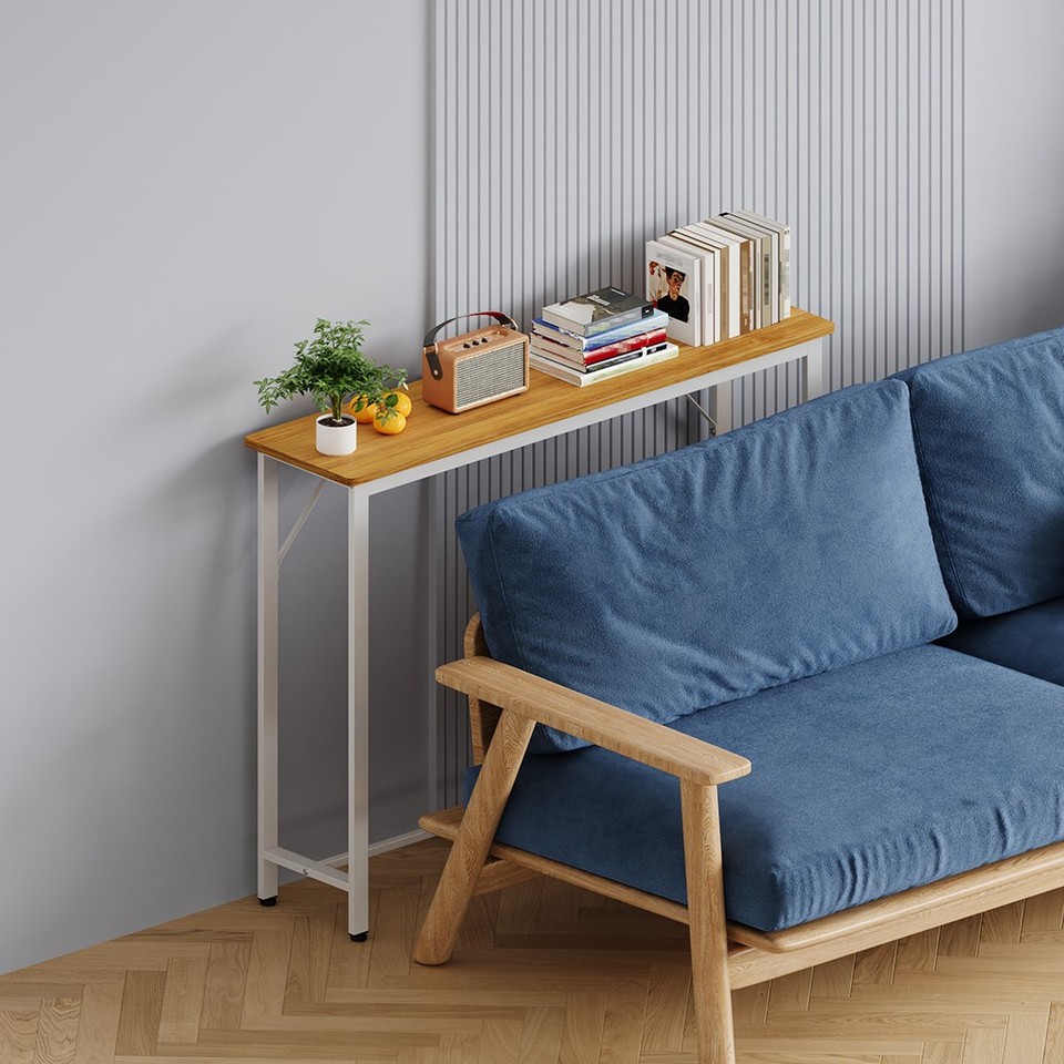 80 100 120cm Wood Side Tables Storage Coffee Bedside Table Narrow Shelf ...