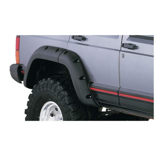 Bushwacker Front Rear Cut-Out Matte Black Fender Flares for 84-01 Jeep ...