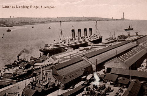 Ocean Liner Steamer Steamship Ship Landing Stage Liverpool | eBay