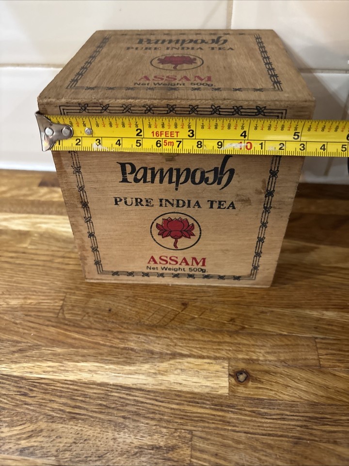 Vintage Pamposh Pure India Tea Wooden Chest Art Deco Trinket | eBay UK