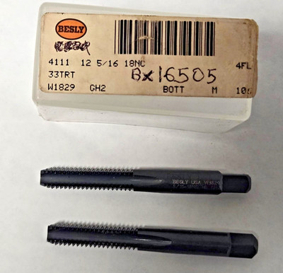 Lot of 2 Besly Tap 5/16 - 18 NC GH2 Bott 4 FL Brand New USA Made | eBay