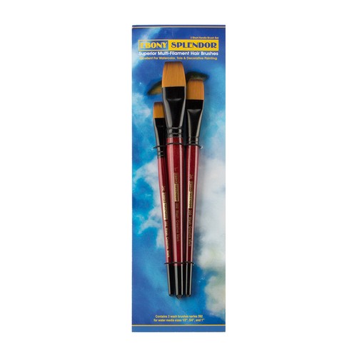 Ebony Splendor Synthetic Teijin Brush Wash/Glaze Set of 3 - Short ...
