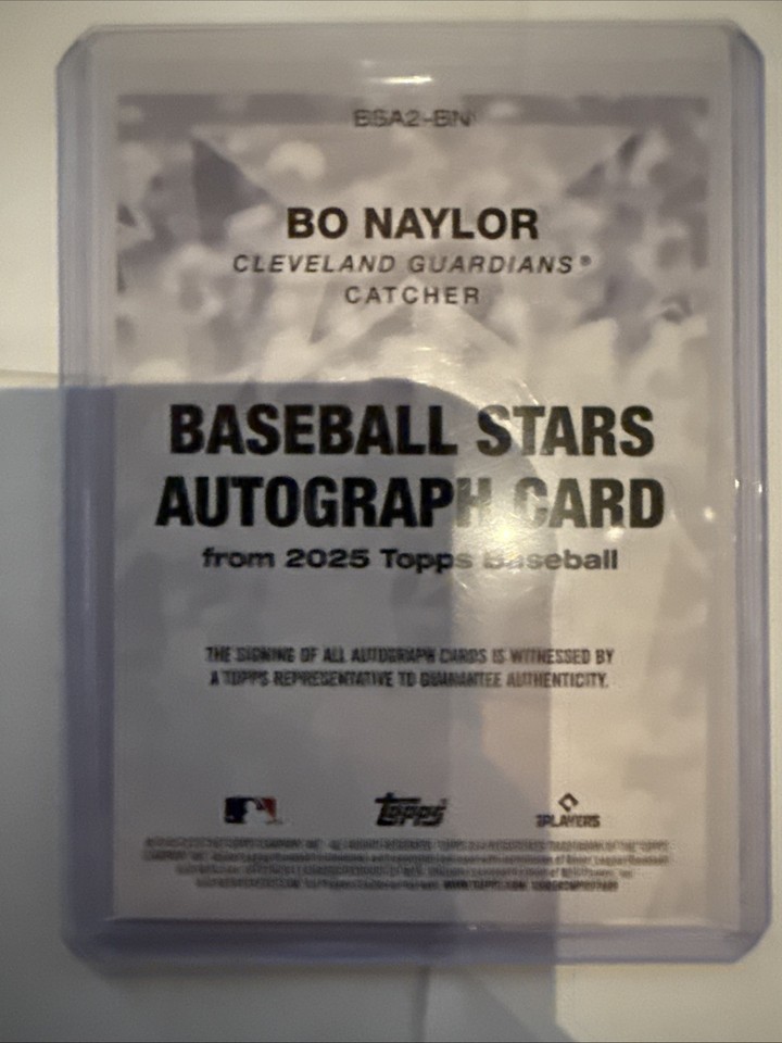Bo Naylor Topps Stars Auto Baseball Card Cleveland Guardians 2025 /150 ...