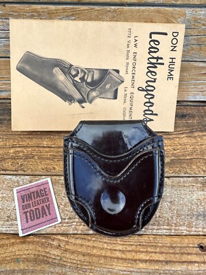 Don Hume Gloss Clarino Brown Leather Open Top Chain Cuff Handcuff Case ...