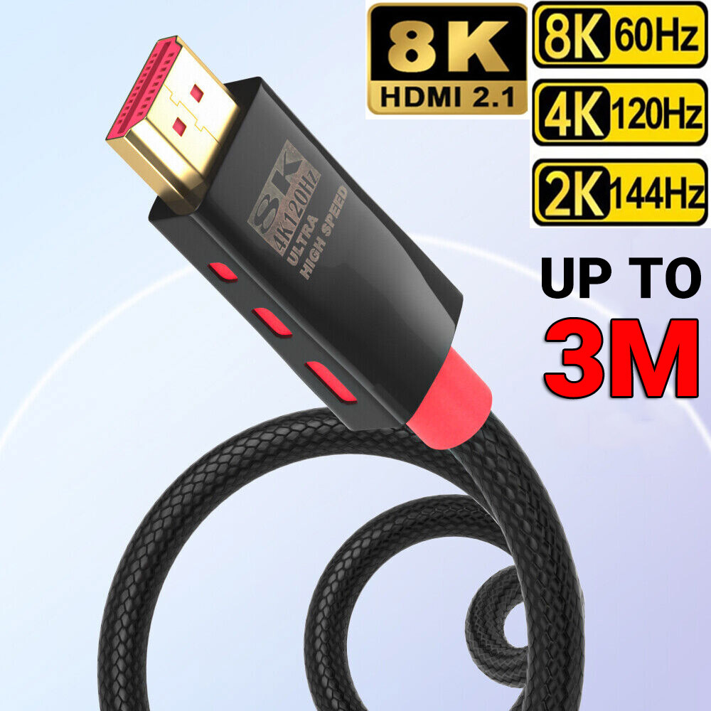 HDMI Cable 4K 120Hz HDMI 2.1 8K for Switcher Splitter HDMI 2.0 Cord HDR ...
