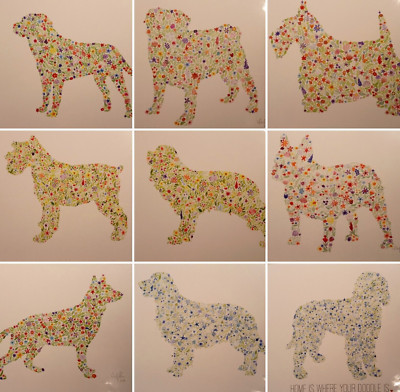 Carly Ray watercolor prints, signed, colorful, cute, dogs, floral 8x10 ...