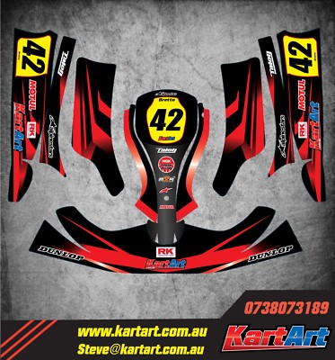 Birel X30 go kart full custom KART ART sticker kit THUNDER STYLE | eBay