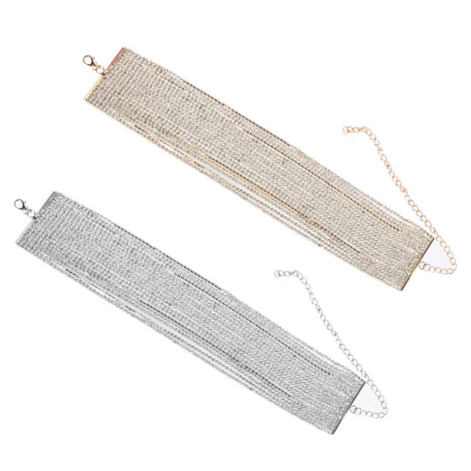 Fringe Necklace Charm Fashion Jewelry for Women Rhinestone Chain | eBay ...