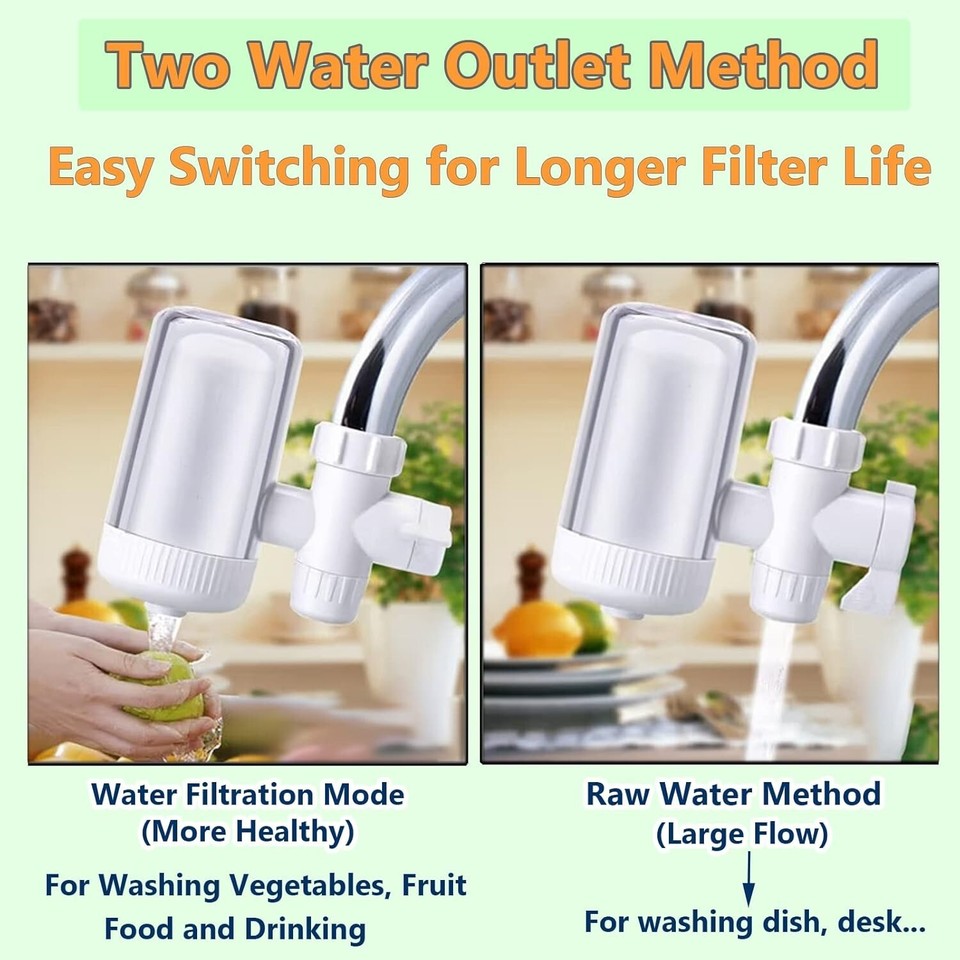 Faucet Water Filter Tap Filtration Kitchen Sink Mount chlorine Purifier ...