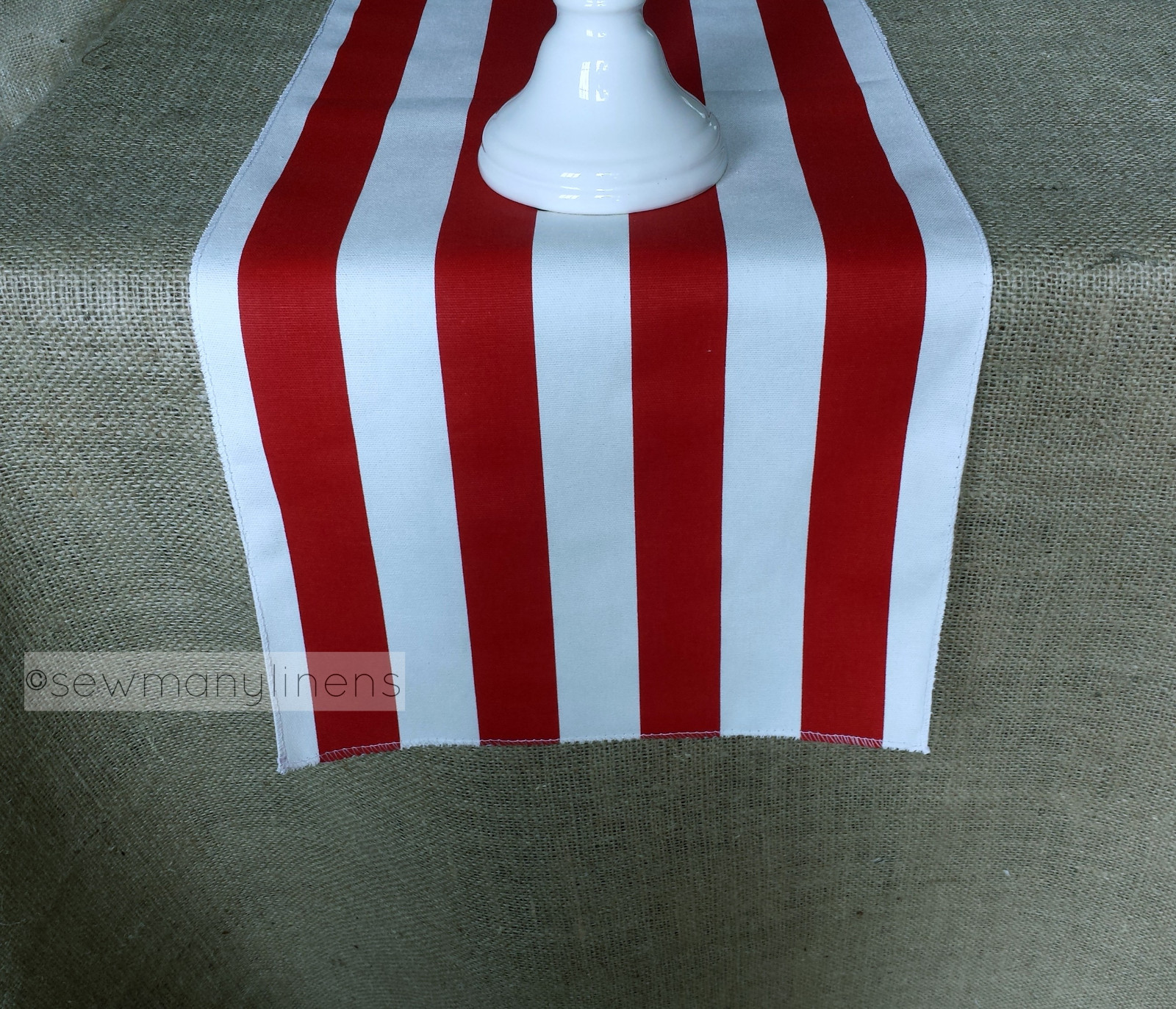 Red and White Stripe Table Runner Carnival Circus Party Decor Dining ...