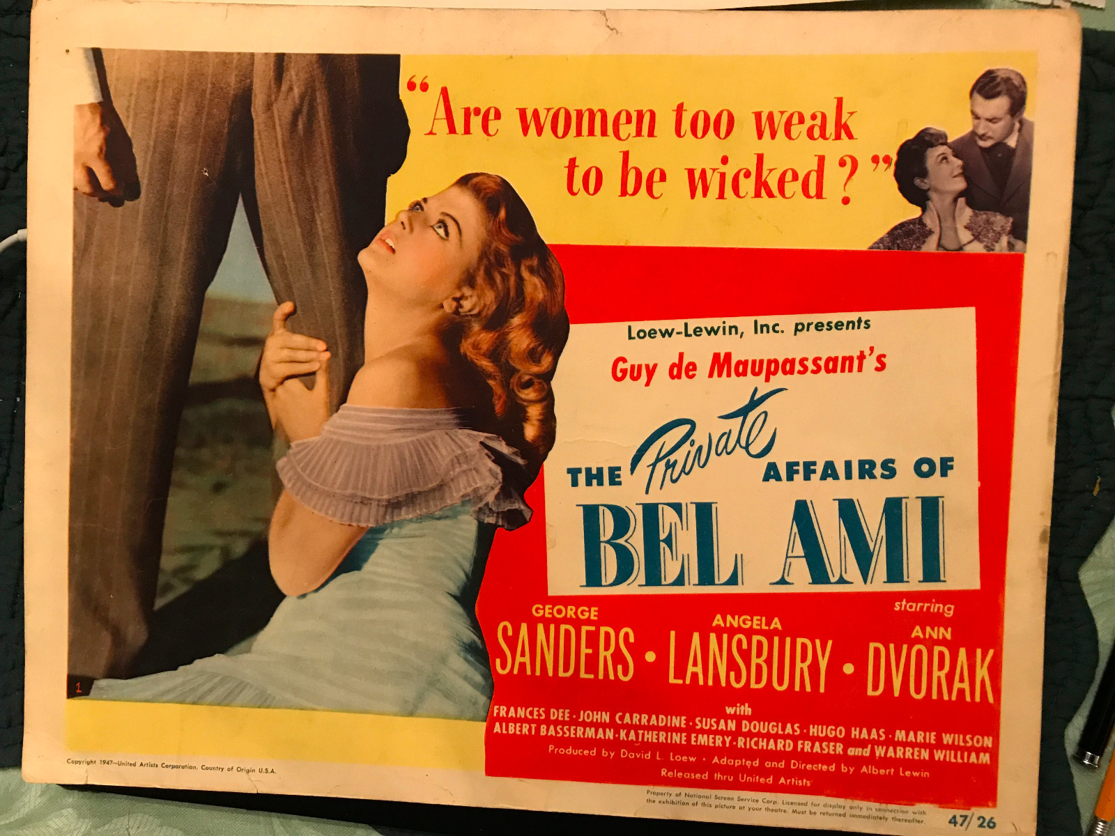 Private Affairs Of Bel Ami, The 1947 United Artists Angela Lansbury Ann Dvorak | eBay