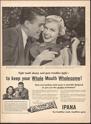 1950's Vintage ad for Ipana toothpaste Pretty Model Instrument Photo ...