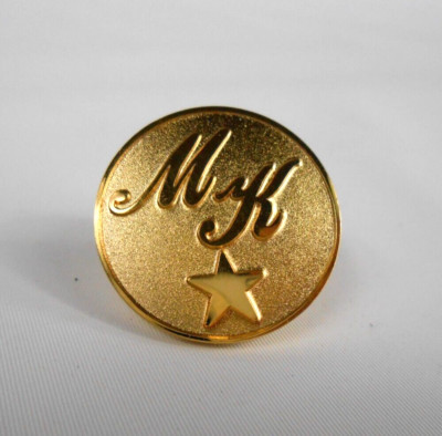 Vintage Goldtone Mary Kay MK Tac Pin Brooch Round with Star | eBay