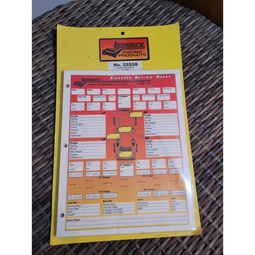 NIB LONGACRE RACING 22528 Setup/Tire Sheets 2 X 50 Chassis Set-up | eBay