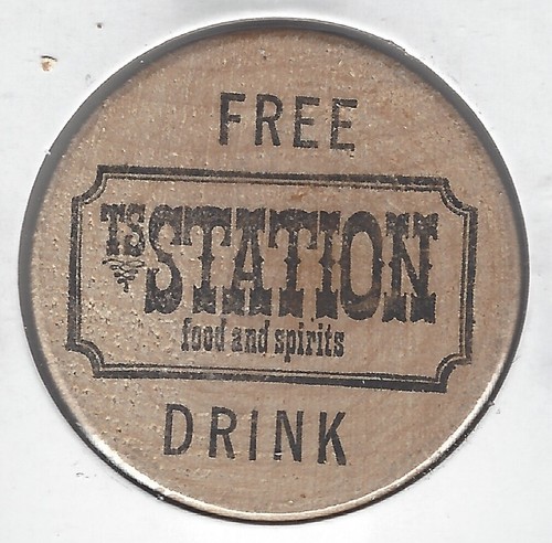 TS STATION Food And Spirits, FREE DRINK, Token/Coin, Indian Head Wooden ...