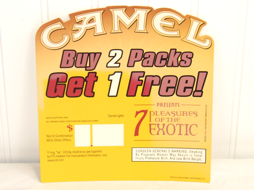Camel Cigarette 7 Pleasures Of The Exotic B2G1 Counter Display Signage ...