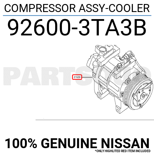926003TA3B Genuine Nissan COMPRESSOR ASSY-COOLER 92600-3TA3B | eBay