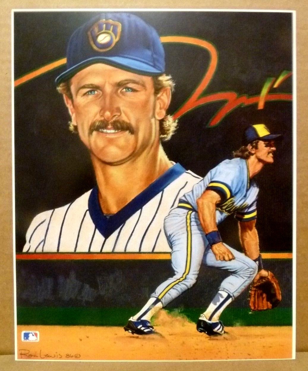 1986 Ron Lewis Art - Glossy Photo Robin Yount - HOF Brewers - 8" X 10 ...