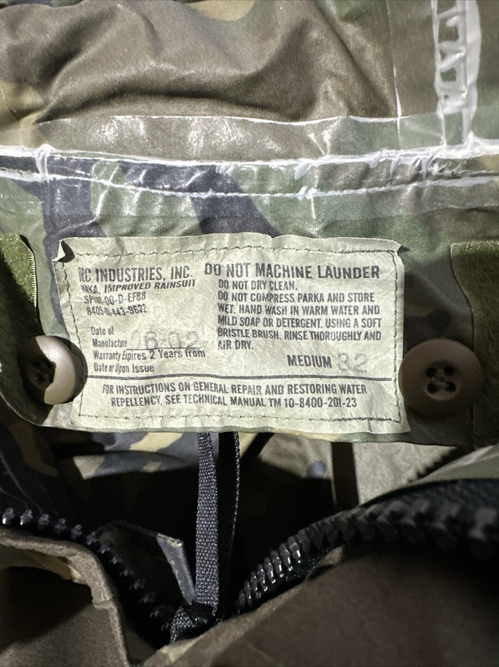 U.S. Army Parka Improved Rainsuit Jacket Orc Industries Woodland Camo ...