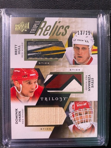 2016-17 UD Trilogy Triple Relics Sticks Hasek/Hull/Yzerman #'d 13/25 | eBay