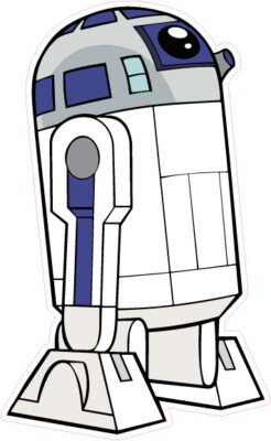 Star Wars R2D2 R2-D2 Cartoon Bumper Sticker Window Decal Multiple Sizes ...